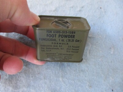 Vietnam War US Army Foot Powder OD Container Never Used 1970 Marked Nam ...