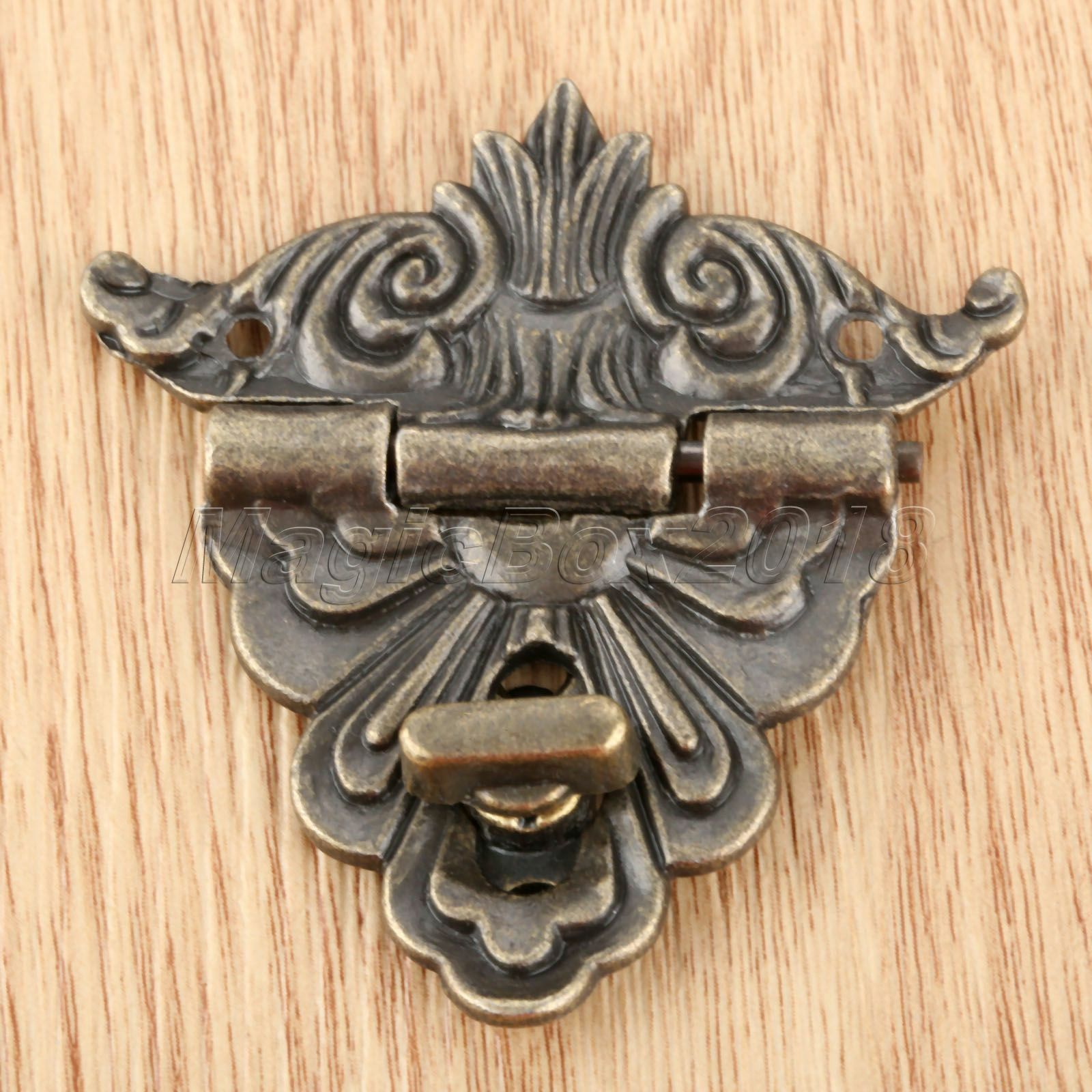 Retro Wood Chest Suitcase Jewelry Box Latch Clasps w/ 2pc Amboss Hinges ...