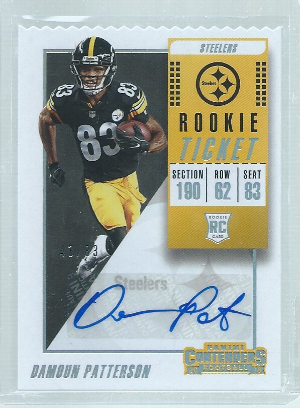 DAMOUN PATTERSON 2018 PANINI CONTENFERS ROOKIE TICKET STUB AUTO RC #D ...
