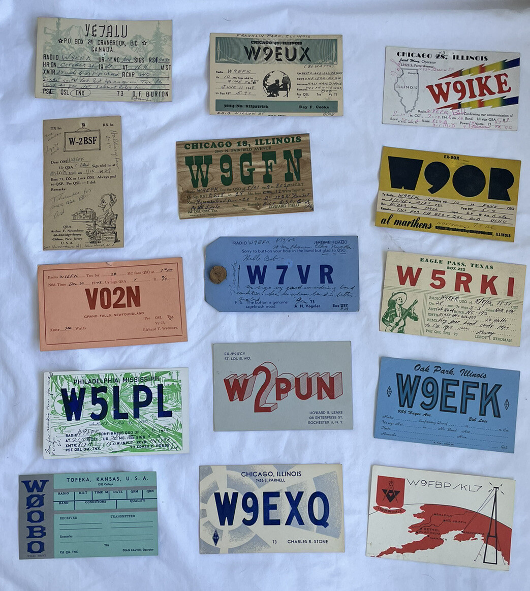 Vintage Ham Radio Cards QSL Lot 95+ Cards USA and Worldwide Stamps | eBay