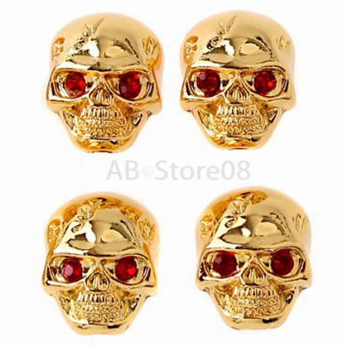 4x Gold Cool Skull Head Tone Volume Control Knobs Buttons for Electric ...
