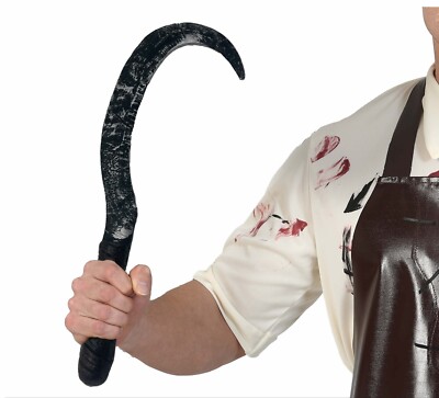 Hand Held Scythe Grim Reaper Butcher Halloween Fancy Dress Accessory ...