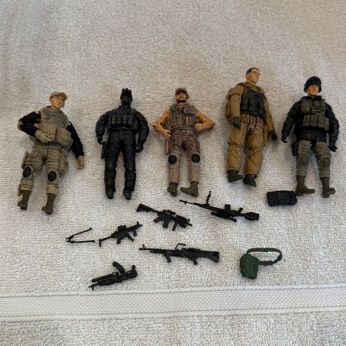 BBI Blue Box Military Action Figures Elite Forces lot of 5 weapons ...