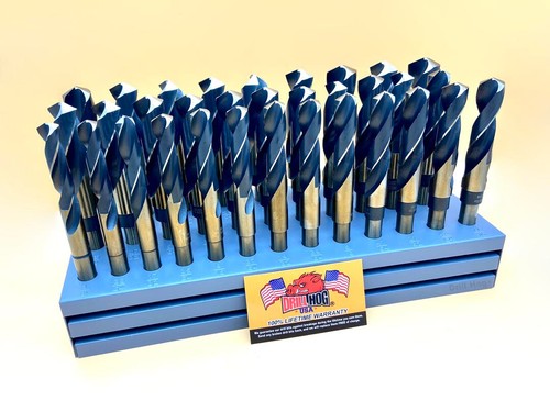 33 Pc Silver & Deming Jumbo Drill Bit Set 1/2~1 Cobalt M42 Drill Hog ...
