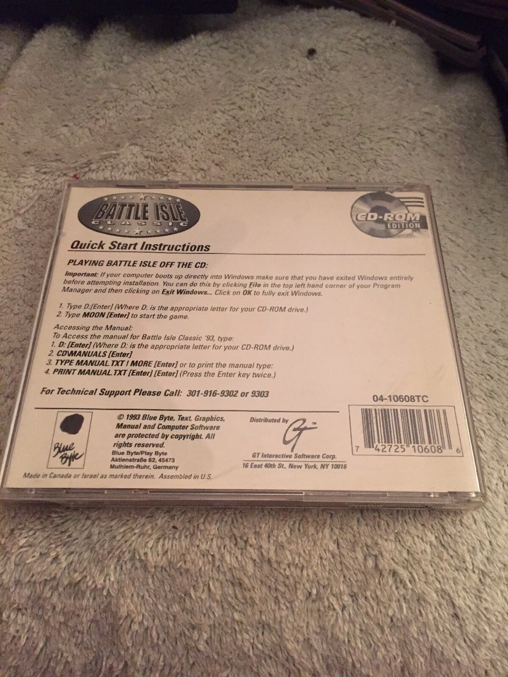 BATTLE ISLE CLASSIC PC Game 1993 Blue Byte Disc in jewel case CD-ROM ...