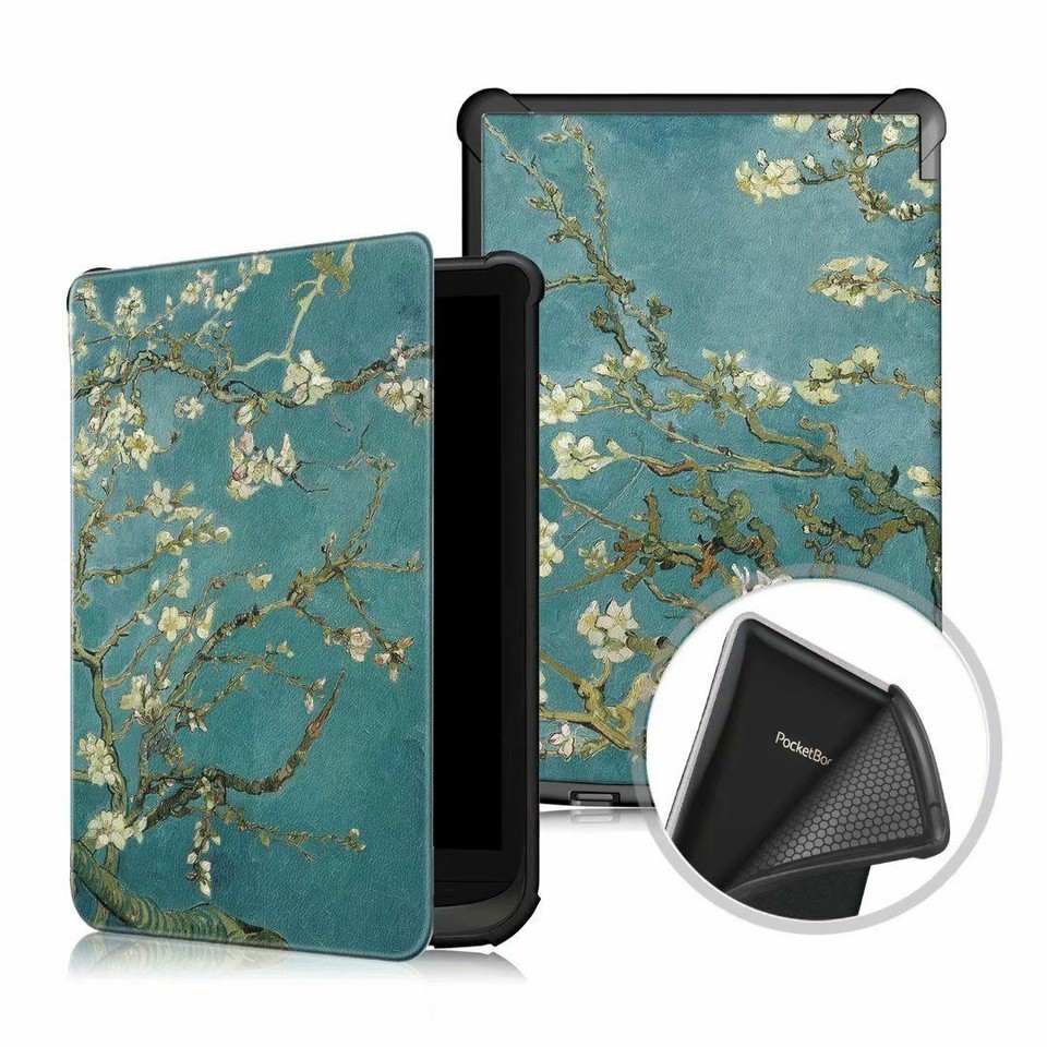 Folio Leather Stand Smart Case Cover For PocketBook Touch Lux 4/5 HD3 ...
