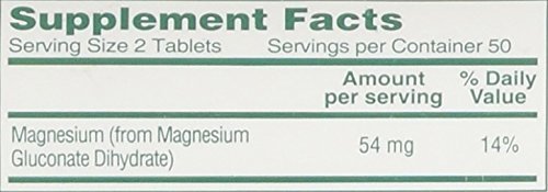 Mineral Supplement Mag-g Magnesium Gluconate 500 MG Strength Tablet 100 ...