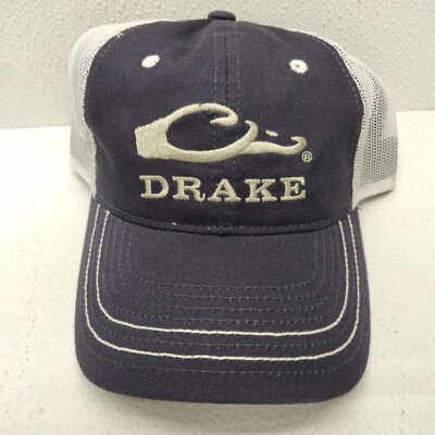 Drake Men's Blue & White Mesh Back Adjustable Baseball Hat Cap ...