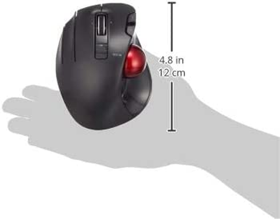 EX-G Left-Handed Trackball Mouse, 2.4Ghz Wireless, Thumb Control, 6 ...