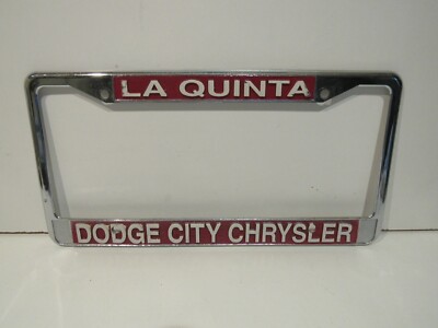 La Quinta Dodge City Chrysler License Plate Frames Embossed Red White ...