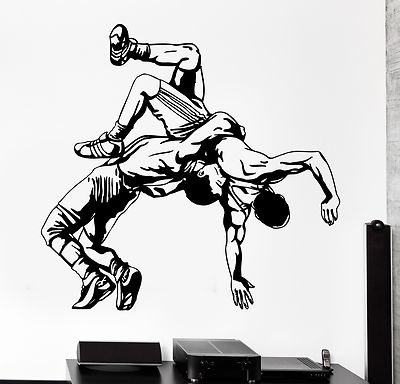 Wall Sticker Sport Wrestling Fighting Fighter Martial Arts Vinyl Decal ...