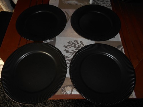 Bodum tiefe Speiseteller schwarz matt Riffel 4 Stück 28 Durchm. | eBay.de