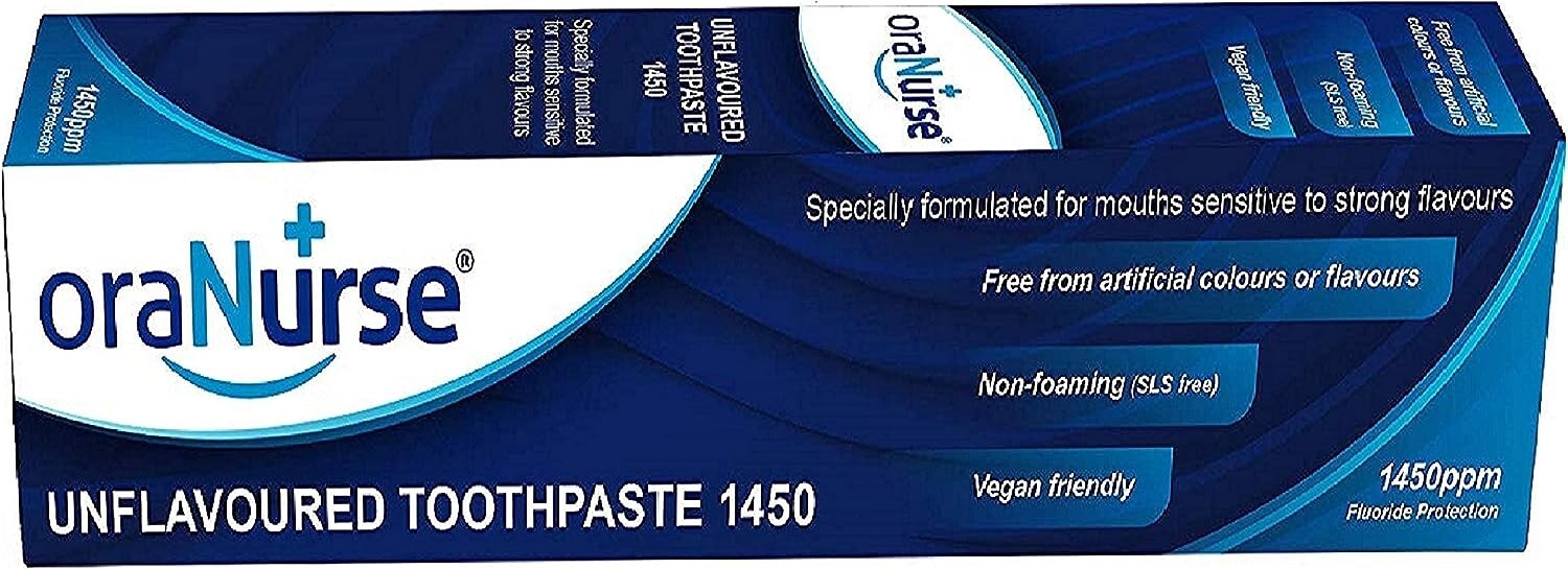 Pack of 2 OraNurse Unflavoured Toothpaste - 50ml - Vegan Friendly SLS ...