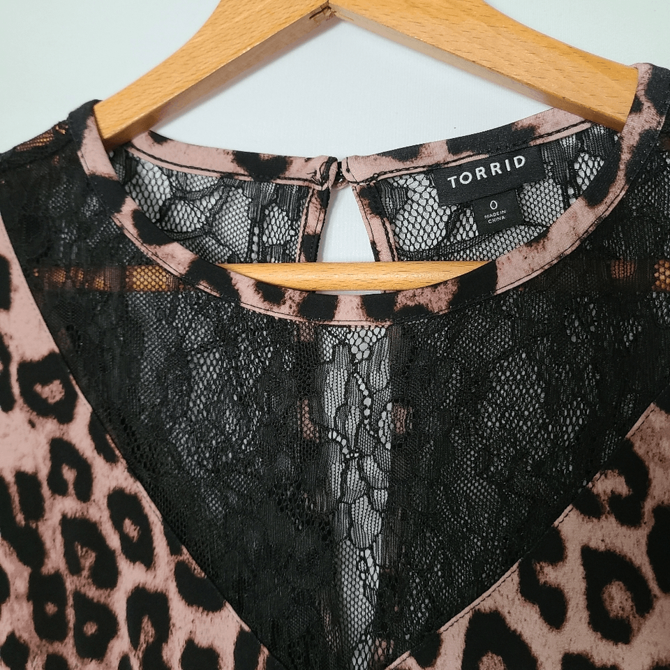 Torrid Leopard Print Lace Inset Dress Size 0X | eBay