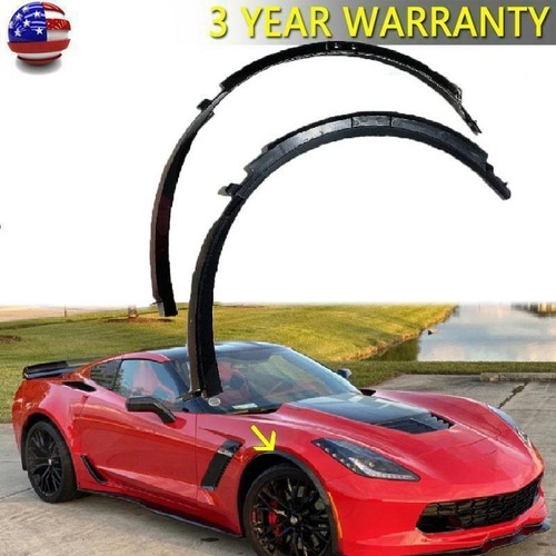 For Corvette C7 2014-2019 Front Wheel Trim Fender Molding Flares Glossy ...
