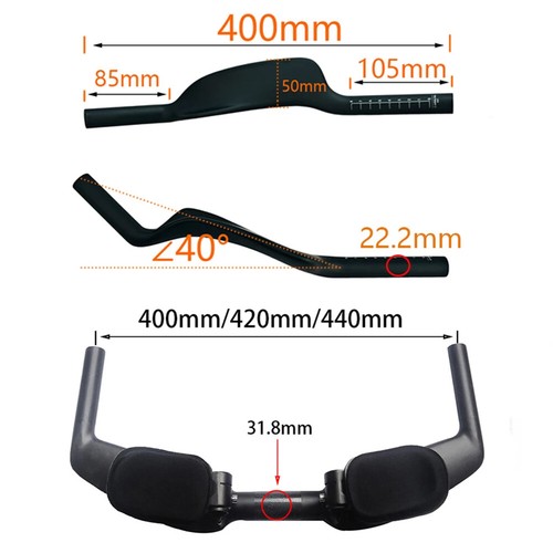 Carbon Fiber Road Bicycle Rest TT Handlebar Clip on Aero Bar Extension Triathlon | eBay