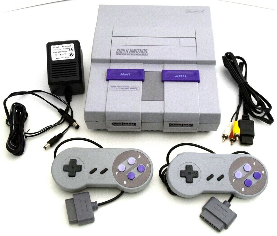 Super Nintendo SNES System Console With 2 Controllers, AC & A/V Cords ...
