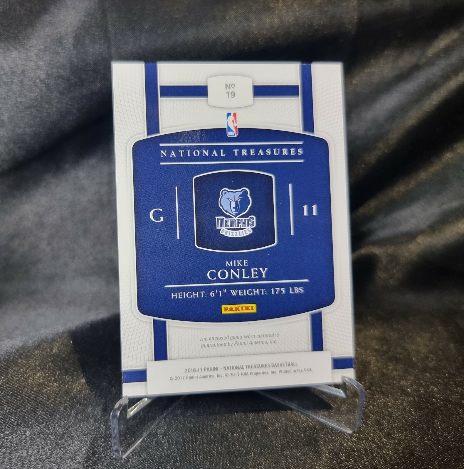 2016-17 Panini National Treasures Material Treasures /99 Mike Conley ...