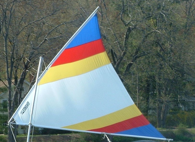 Sail for Super Snark & Sea Snark. 45 SF - White with Rainbow Stripes ...