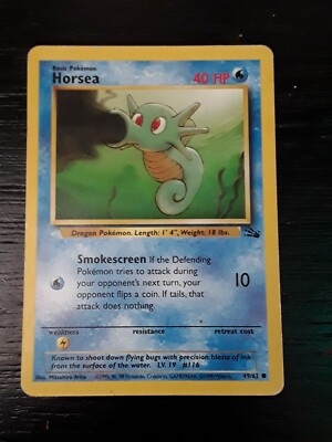 1995 Rare Horsea Pokemon card 49/62 #116 | eBay