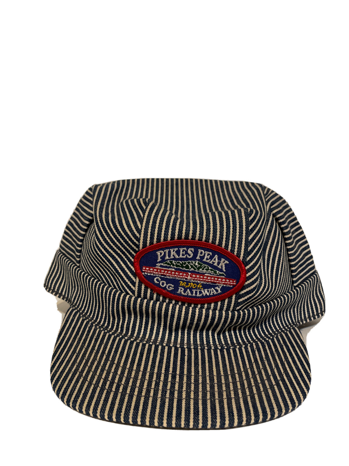 Vintage PIKES PEAK COG Railway Patch Striped Snapback… - Gem