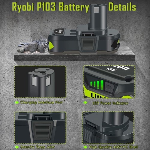2 x 18V For Ryobi 3.6AH P108 One Plus High Capacity Lithium Battery ...