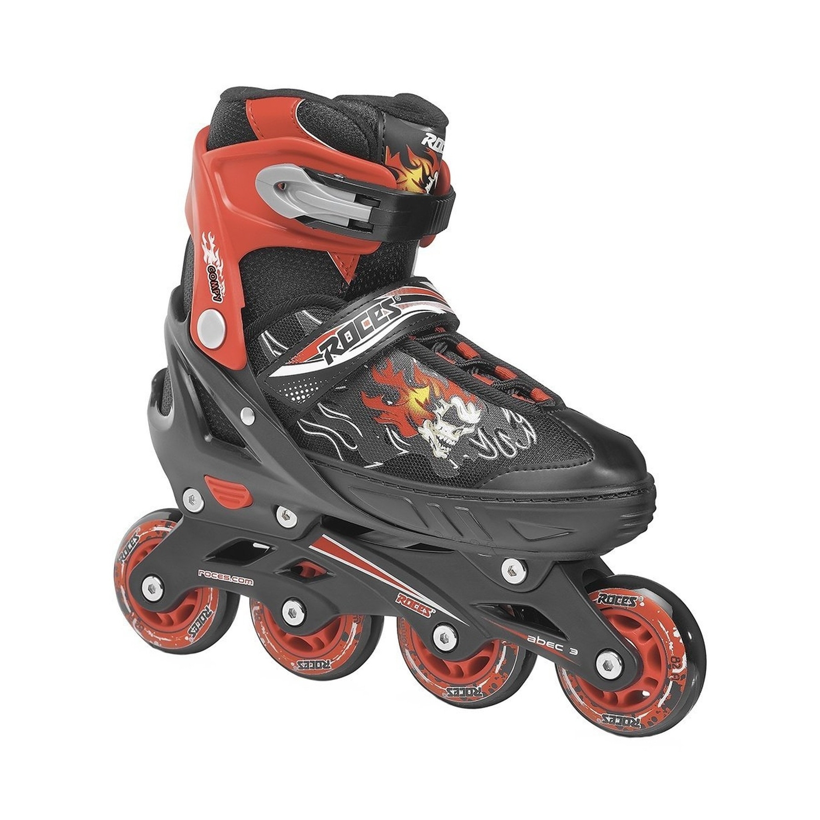 Roces Roces 400808 Men's Model Compy 6.0 Adjustable Inline Skate, Black ...