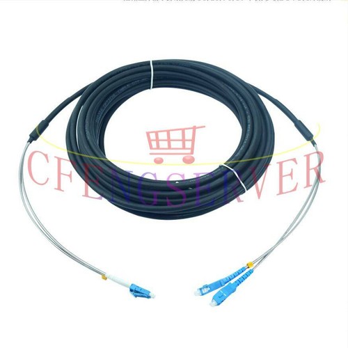 Outdoor Waterproof Field Fiber Patch Cord 50M LC to SC SM 9/125 Duplex ...