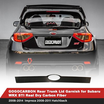 Carbon Fiber Trunk Lid Garnish for SUBARU WRX/WRX STI Hatchback 2008 ...