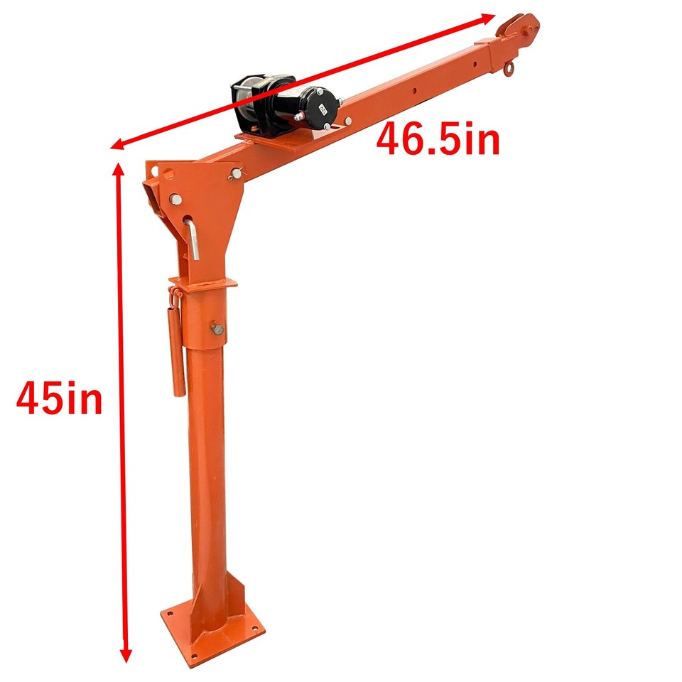Winch Crane Davit Crane 360 Swivel Electric 1100lbs Lift Rotation Arm ...