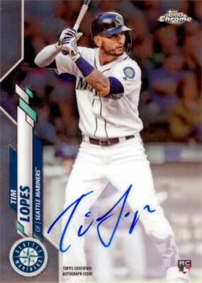 Tim Lopes autographed Baseball Card (Mariners) 2020 Topps Chrome Rookie ...