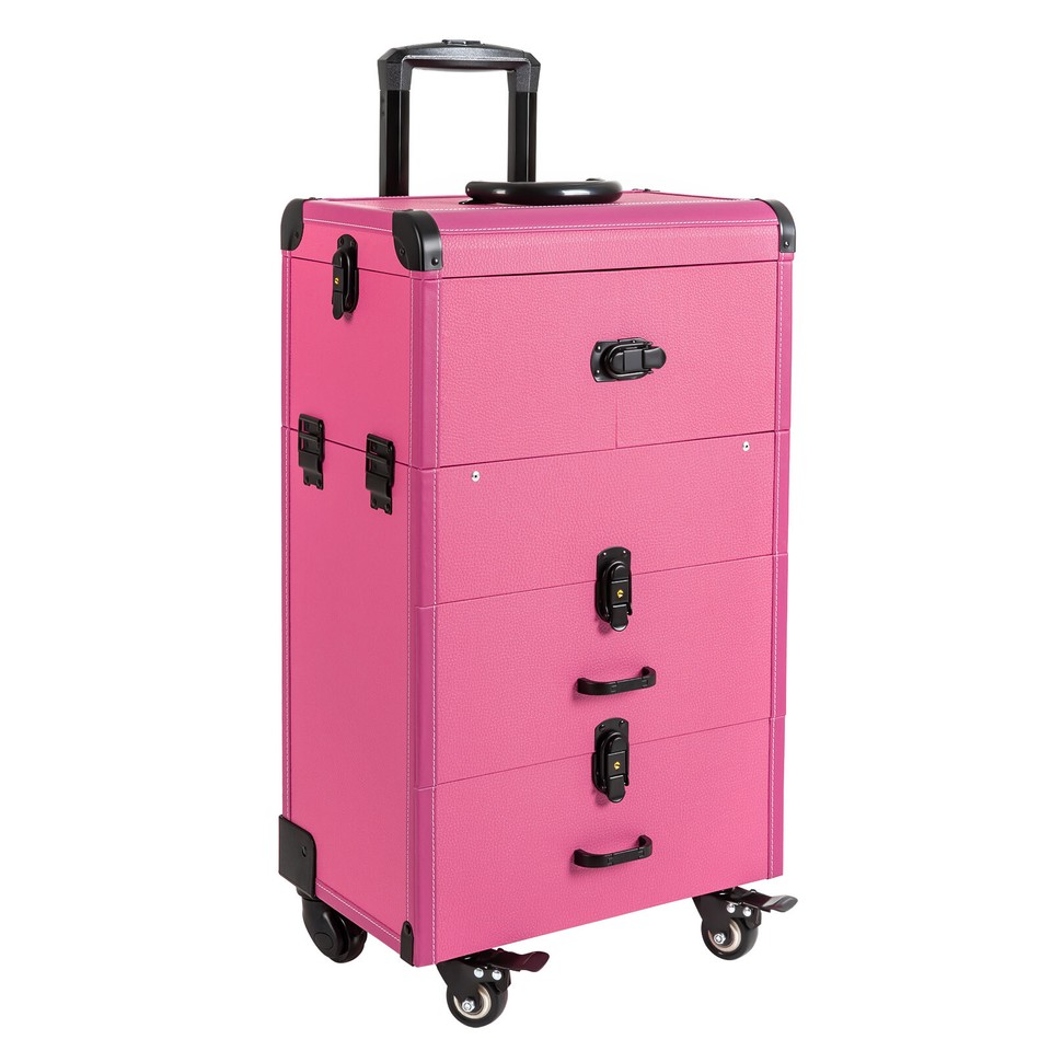 4 in 1 Rolling Zinc Alloy Makeup Train Case Salon Cosmetic Trolley ...