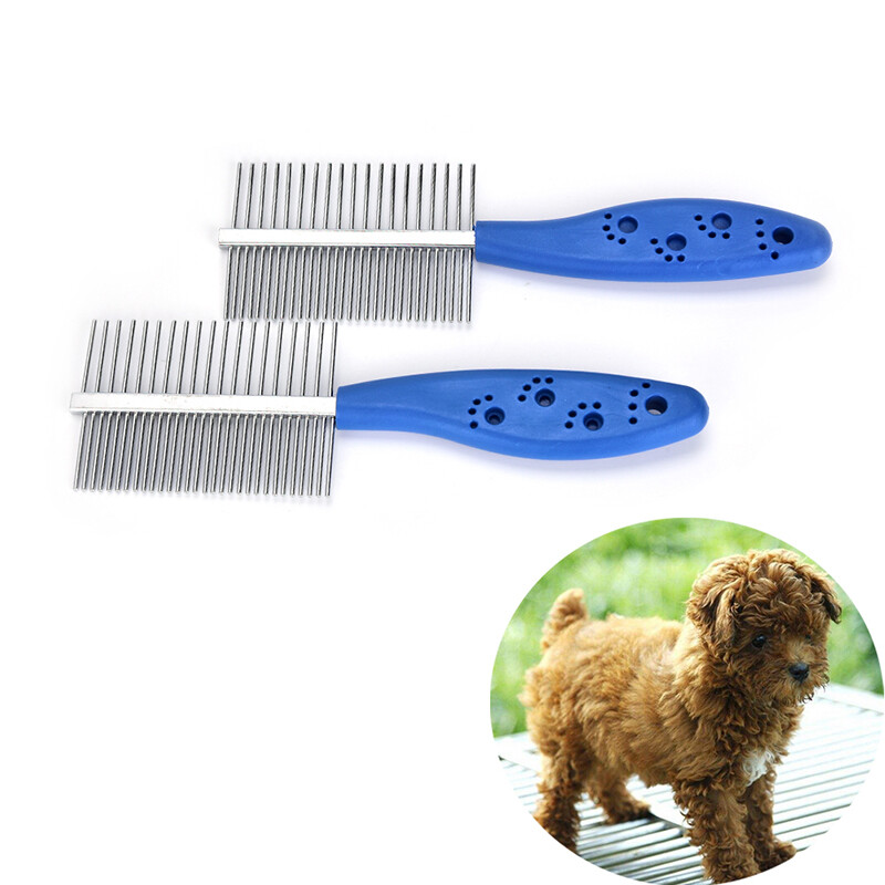 Acero inoxidable peine cepillo de pelo derramar pulgas para CAT Dog PET ...