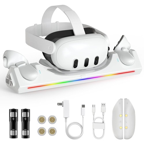 RGB Charging Dock for Oculus 3S/Quest 3,Meta Quest 3S VR Headset ...