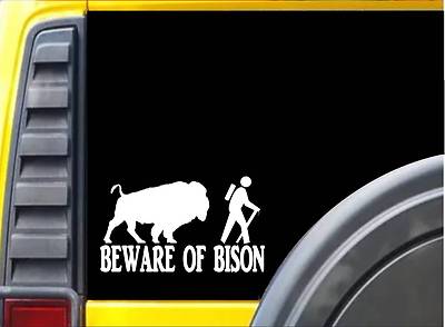 Beware of Bison Sticker k104 8 inch hiking yellowstone buffalo decal | eBay