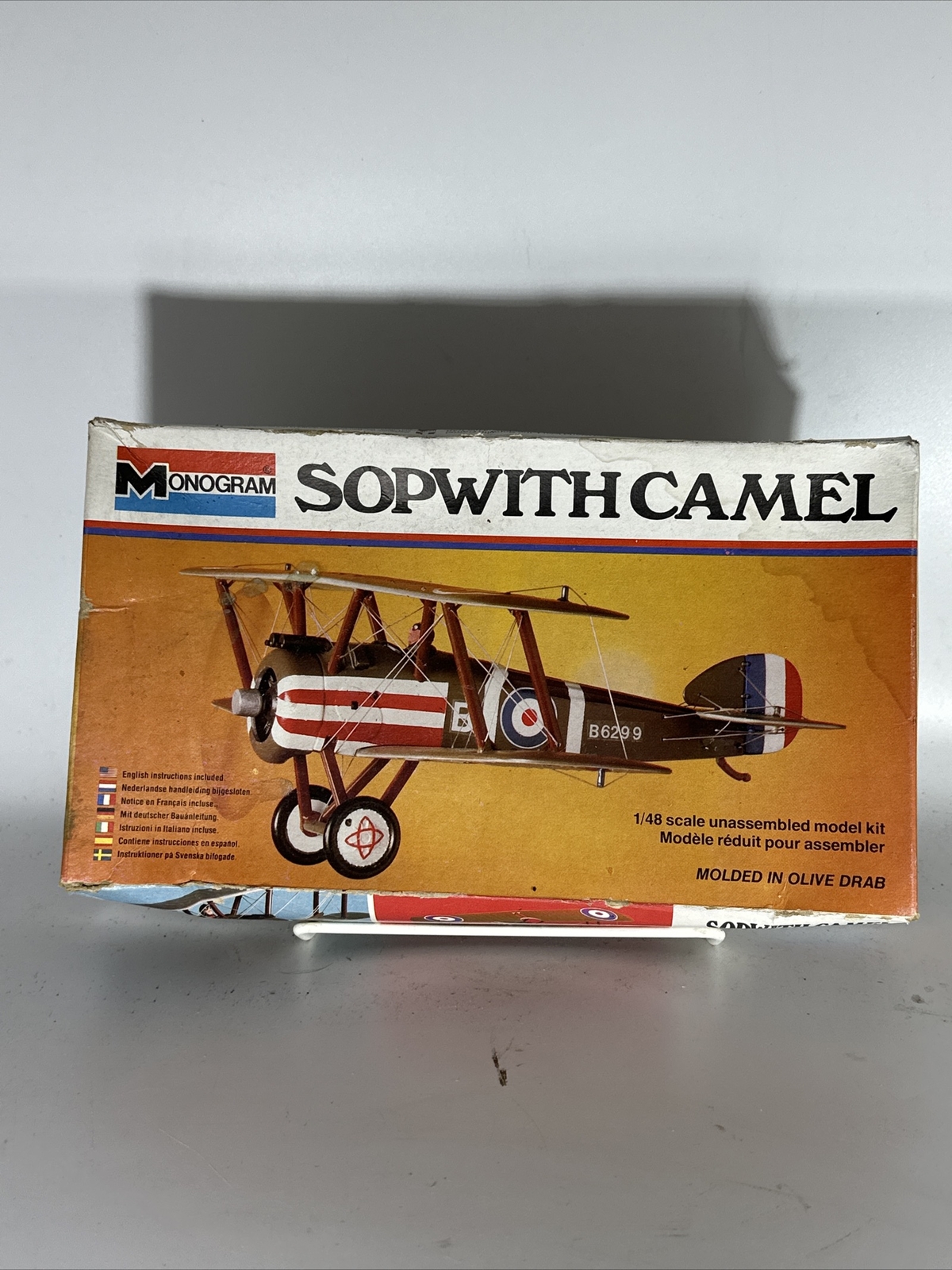 MONOGRAM 1/48 SCALE SOPWITH CAMEL PLASTIC MODEL KIT vintage open box ...