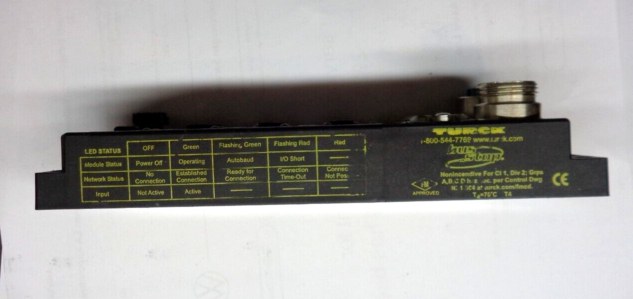 Turck FDNL-S1600-T 16 Input DeviceNet Bus Stop Station 11-26VDC, 50mA ...