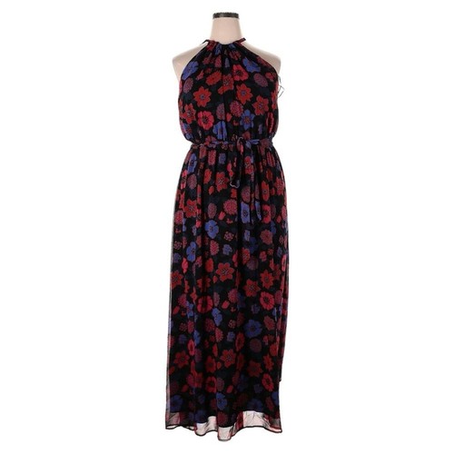 ModCloth Maxi Dress Size 2X NWT Black Floral Halter Sleeveless Flowy ...