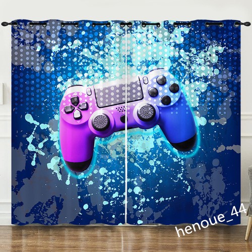 Playstation Gamepad Boys Bedroom Curtains Ring Blackout Door Decor UV ...