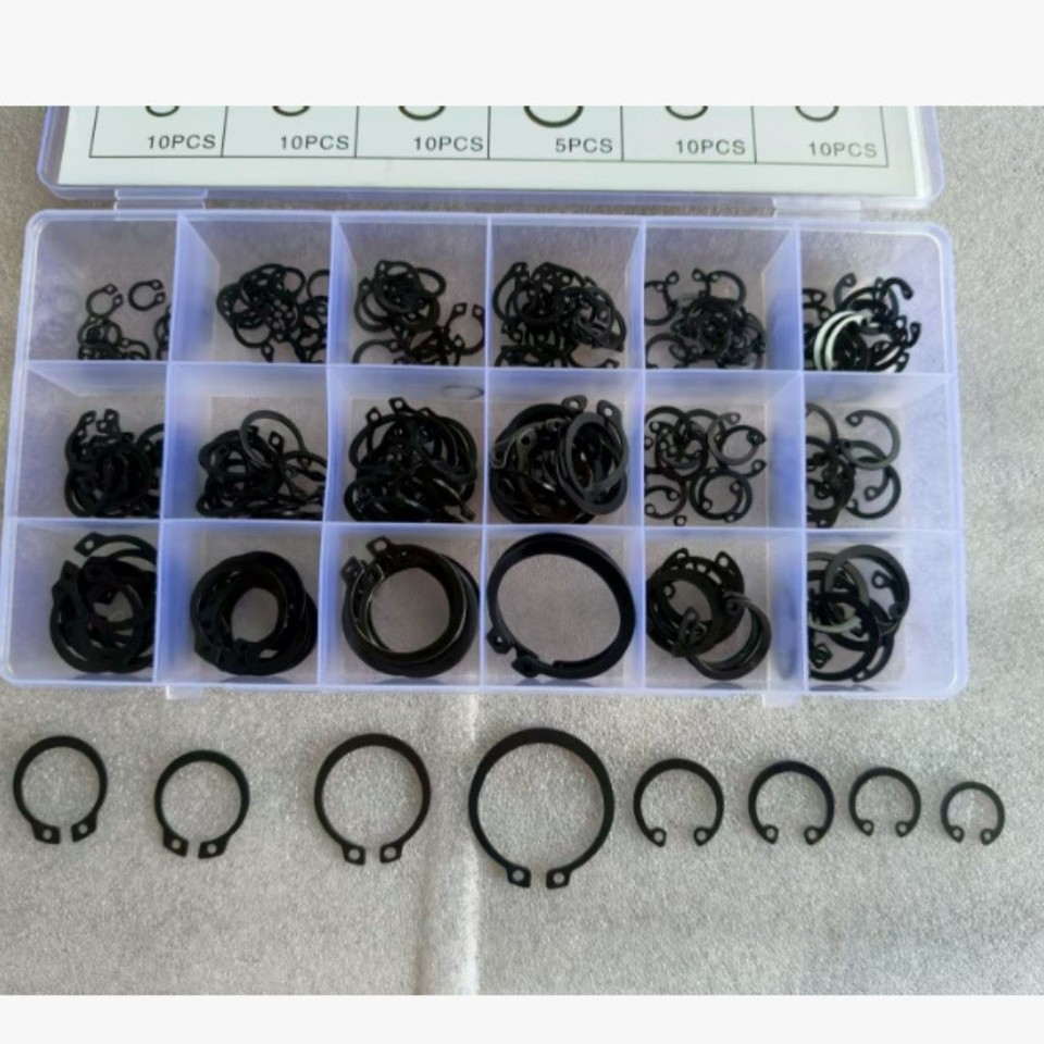 225pcs stainless steel circlip set black internal snap ring elastic ...