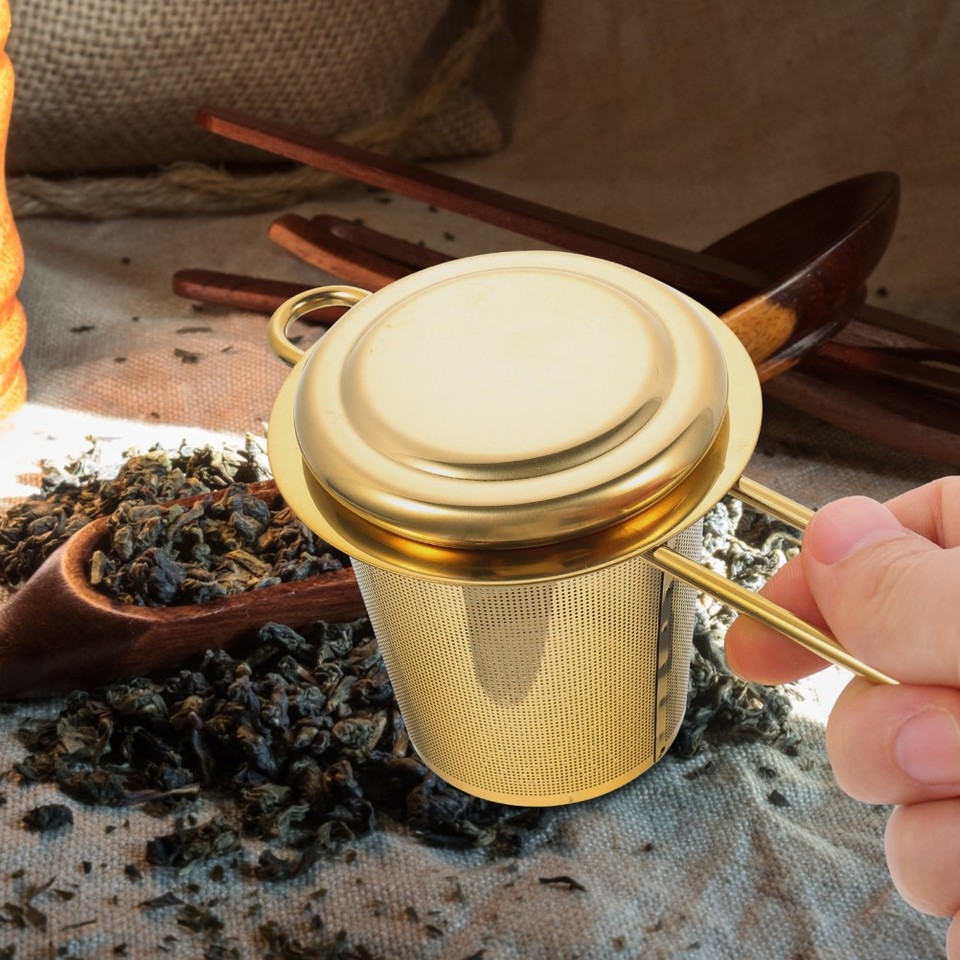 1 Set Tea Ball Infuser Small Strainer Dish Spoon Stainless Steel Loose ...