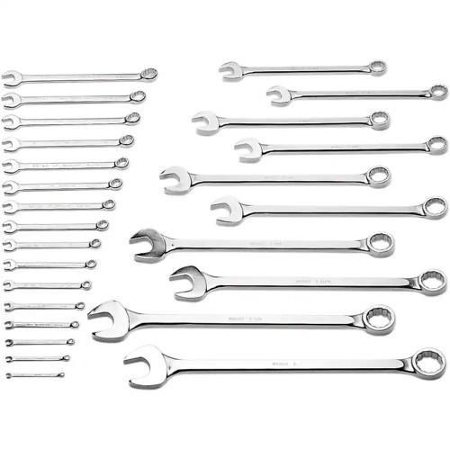 Wright Tool 726 Flat Stem Combination Wrenches, Satin Finish, 12 Point ...