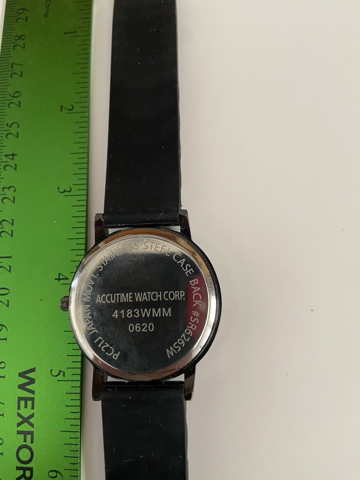 ACCUTIME WATCH CORP. 4183WMM Rubber Band Quartz Analog Men's Watch New Battery | eBay
