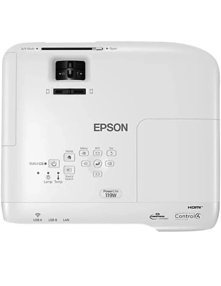 Epson V11H98502 PowerLite 119W WXGA 3LCD Classroom Projector 2X HDMI ...