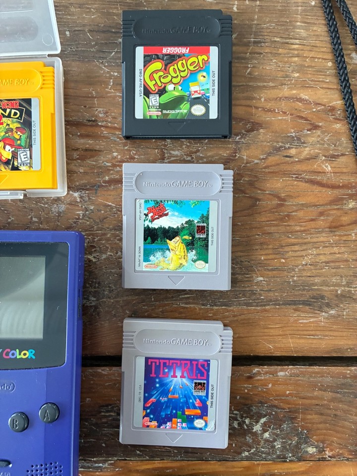 Gameboy Color Lot (3) & 14 Games & Carrying Cases | Pokemon, Donkey ...