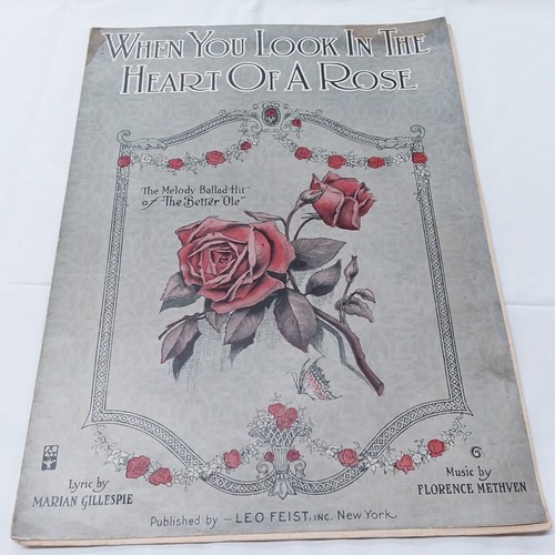 When You Lookin The Heart Of A Rose VTG Sheet Music 1919 Gillespie ...