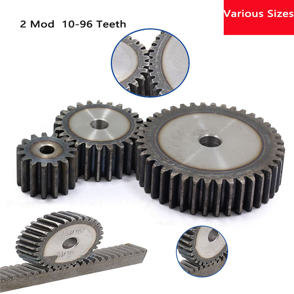 Module 2M Flat Gear Motor Transmission Spur Gear 10T to 96T Gears With Screw | eBay