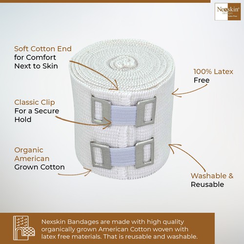 Nexskin Cotton Elastic Compression Bandages Body Wrap With Clips USA ...