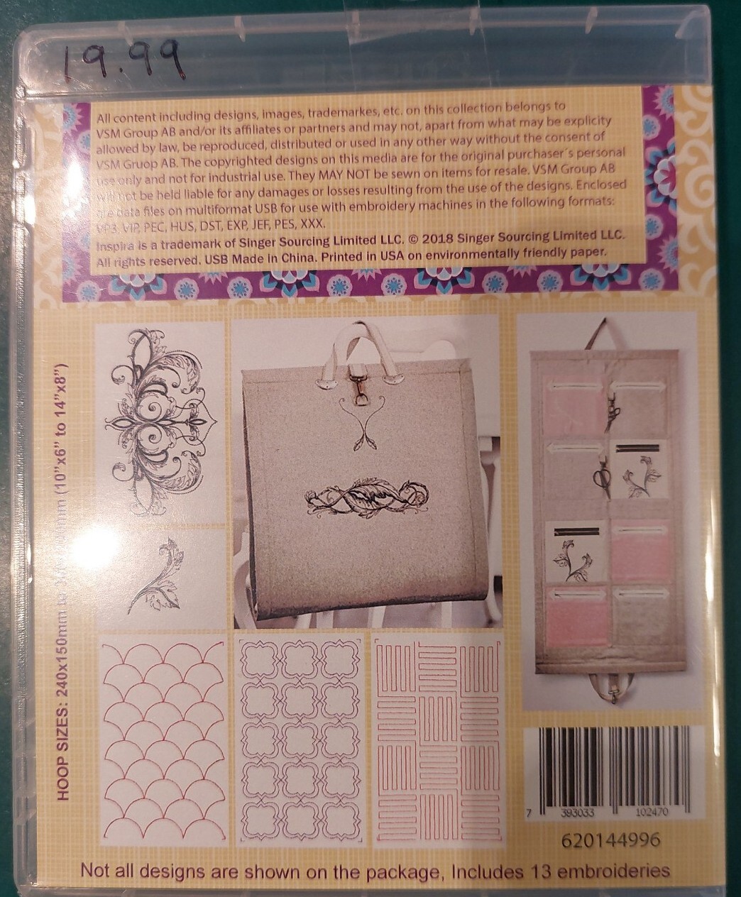 Inspira Organizer Project Collection Embroidery Designs On USB | eBay
