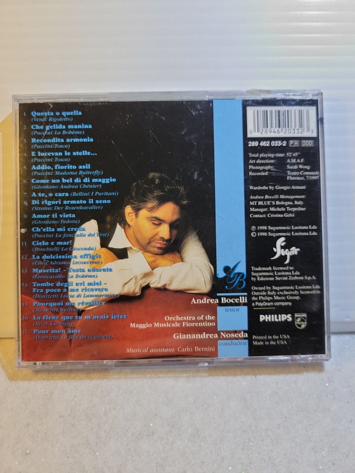 Aria: Opera Album by Andrea Bocelli (CD, 1998) 28946203323| eBay
